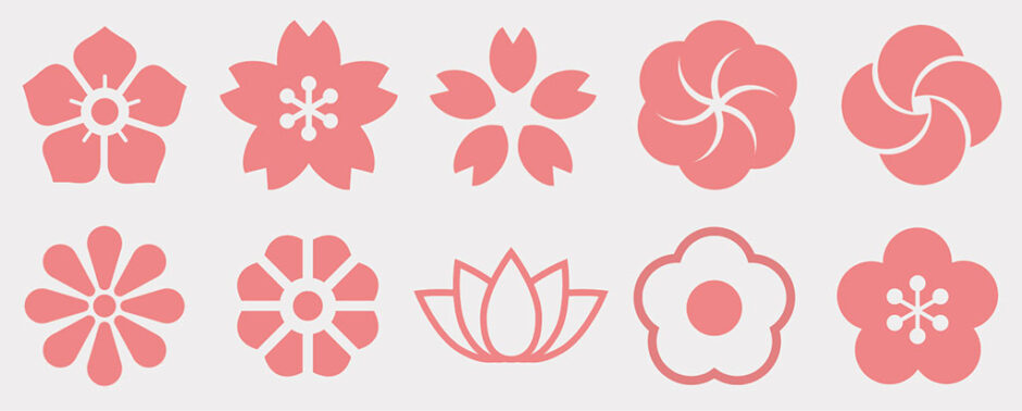 【Illustrator】様々な和風の花びらアイコンを回転コピーで作る方法 | S.Design.Labo